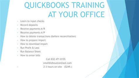 Quickbooks Training At Your Office Ppt