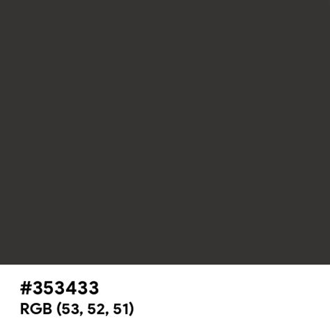 Washed Black Color Hex Code Is 353433