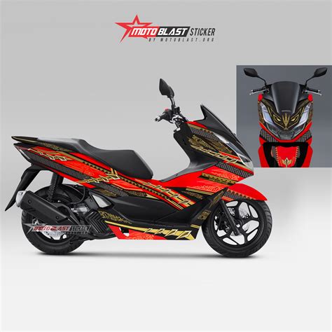 Modifikasi Striping Honda Pcx 160 Red Kill Monger Motoblast