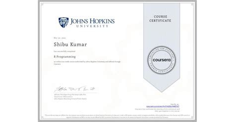 Shibu Kumar On Linkedin Completion Certificate For R Programming