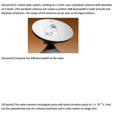 solved 20 points an l band radar system working at 1 2 ghz uses a