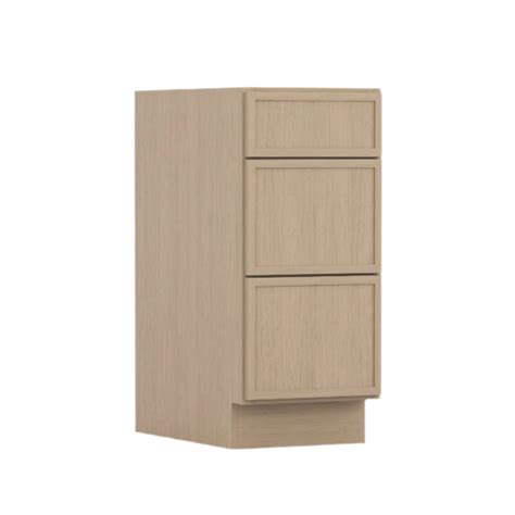Slim White Oak 15 Vanity Three Drawer Base Cabinet Brioni Legacy