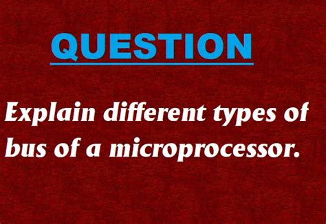 explain different types of bus of a microprocessor m m r cse