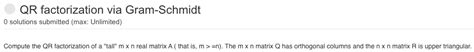 Solved Qr Factorization Via Gram Schmidt O Solutions