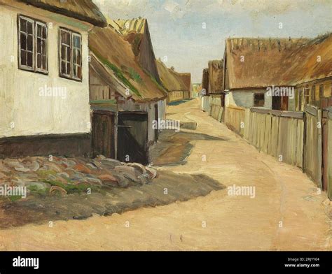A Street In Gilleleje Between 1884 And 1906 By Albert Gottschalk Stock