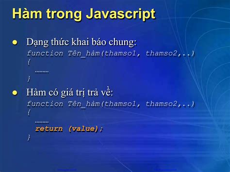 tài liệu hướng dẫn sử dụng javascript cho lập trình web pptx