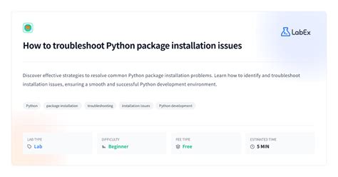 how to troubleshoot python package installation issues labex