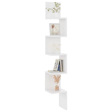 Buy Vidaxl Wall Corner Shelf High Gloss White 20x20x1275 Cm Engineered