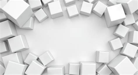 Los Cubos Blancos Están Dispuestos En Un Círculo Con Uno Que Dice Cubo En La Parte Inferior