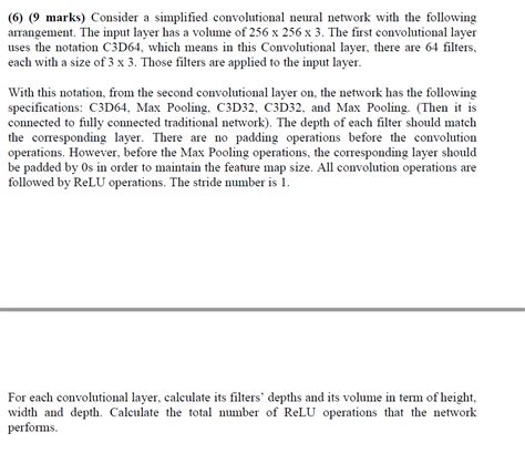 solved 6 9 marks consider a simplified convolutional