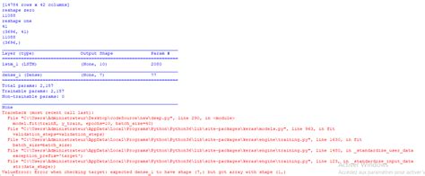 Python ValueError Error When Checking Target Expected Dense To Have Shape But Got