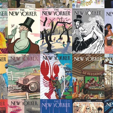 Vintage New Yorker Magazine Cover Wall Collage Kit 50 Indie Room Decor