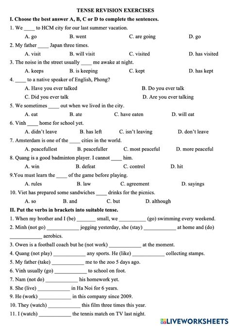 Tenses Online Exercise For Pre Intermediate Learn English Basic English Grammar Book English