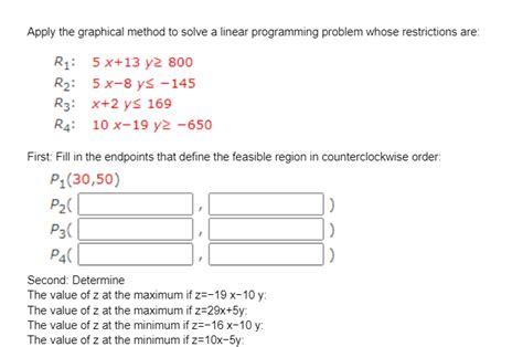 Solved Apply The Graphical Method To Solve A Linear Chegg