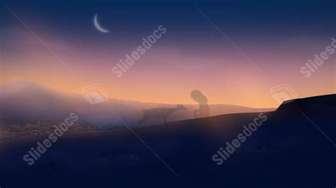 Moon Sunset Moonlight Beautiful Powerpoint Background For Free Download