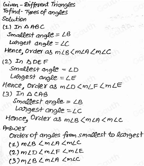 Solved Ingit Dien White The Angles Of The Triangles Smallest To