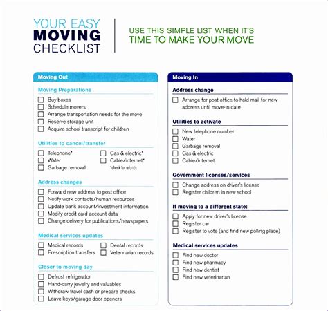 Office Move Checklist Template Excel Neorx Beautiful 5 Moving Checklist