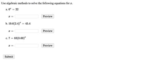 Solved Use Algebraic Methods To Solve The Following Chegg