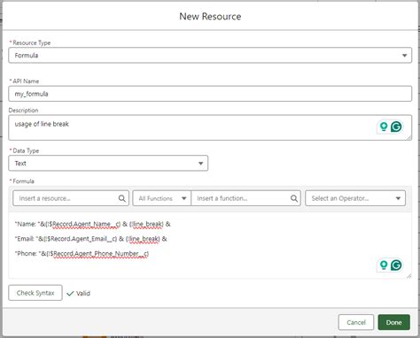 a workaround for the br line break function in salesforce flow