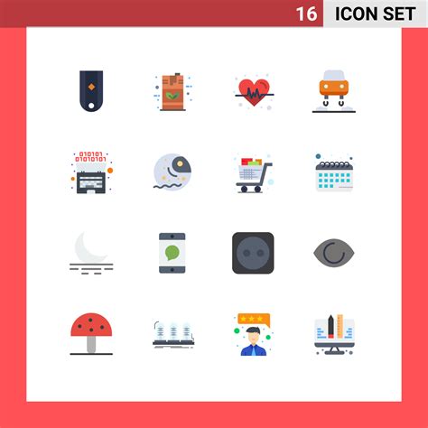 Set Of 16 Modern Ui Icons Symbols Signs For Binary Future Fuel Flying