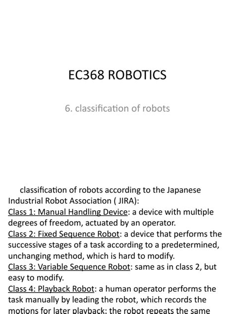 Classification Of Robots Pdf