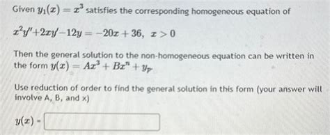 Solved Given Y1 X X3 ﻿satisfies The Corresponding