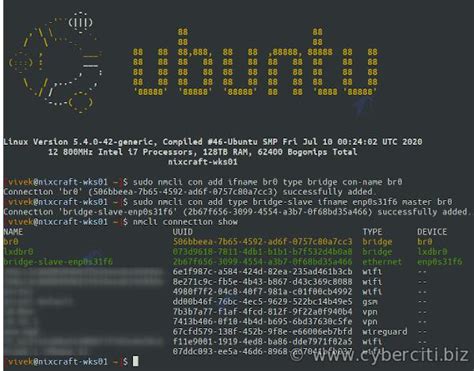 Ubuntu 2004 Add Network Bridge Br0 With Nmcli Command