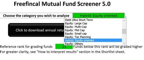 mutual fund screener version 7 0