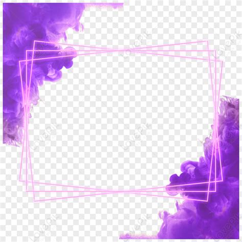 네온 연기 보라색 일러스트 테두리인기 있는조명 효과네온 상자 Png 일러스트 무료 다운로드 Lovepik