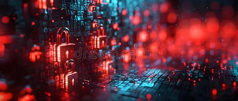 Cybersecurity Shield Digital Locks Guarding Data In A Minimalist