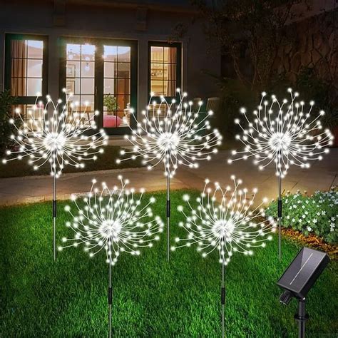 Fireworks Solar Lights Outdoor Pathway Lights Solar Powered Starburst