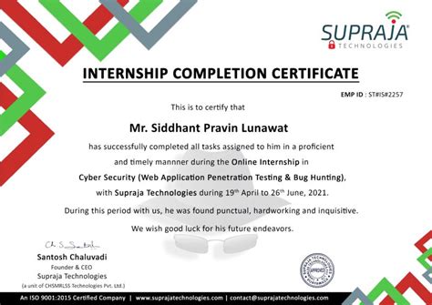 Siddhant Lunawat On Linkedin Cybersecurity Ethicalhacking Training