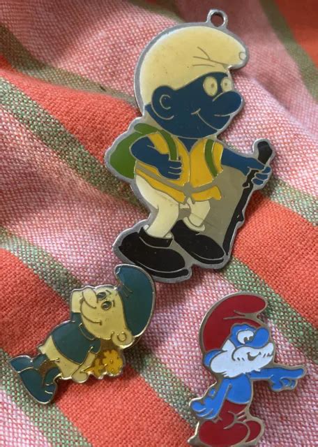 S LOT Smurf S Enamel Vest Hat Pins Smurf Hiking Stick Flowers Papa PicClick UK