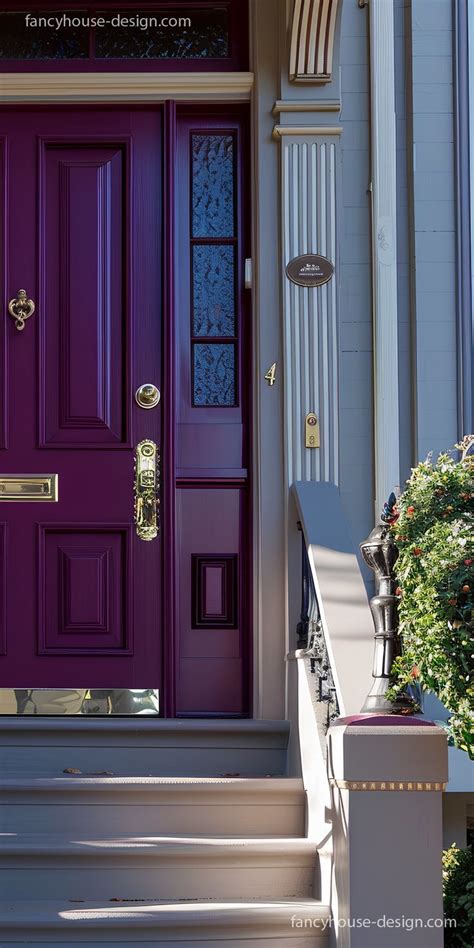 A Royal Blue Door Introduces A Regal Touch To The Entrance Enhanced By