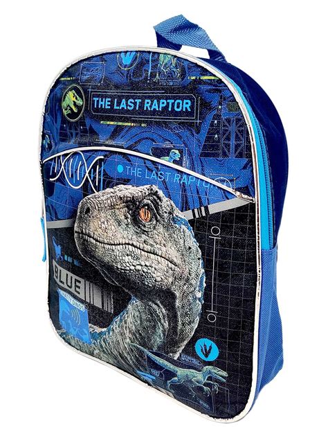 Jurassic World Mini 11′ Backpack Blue The Last Raptor Velociraptor Boys