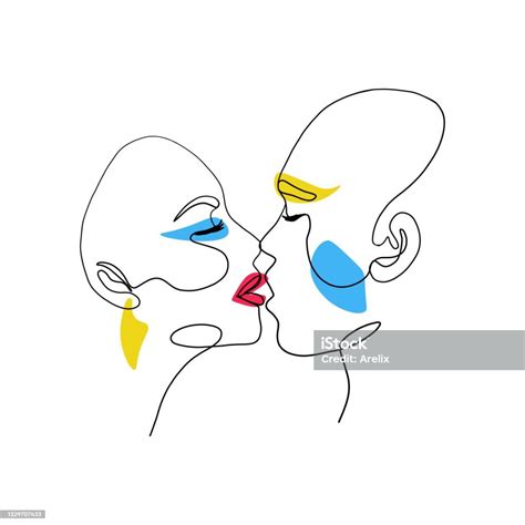 사랑 커플 연속 라인 추상적인 남자 여자 키스 최소한의 한 줄 스타일 현대 미술 벡터 일러스트 0명에 대한 스톡 벡터 아트 및 기타 이미지 Istock