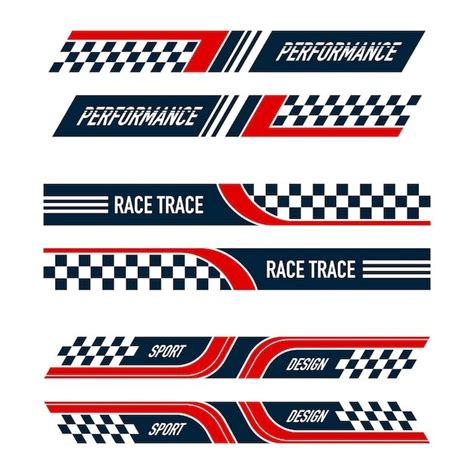 Conjunto De Calcomanías Para Coches Deportivos Rojos Y Azules Vector