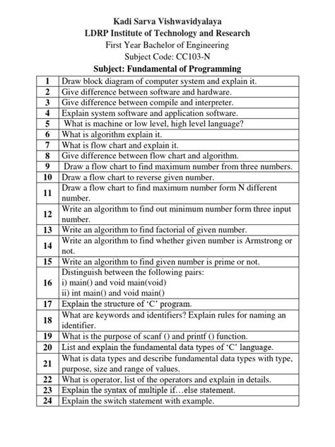 Fop Question Bank Pdf