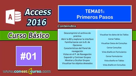 Ms Access 2016curso Básico Tema01 Primeros Pasos Youtube