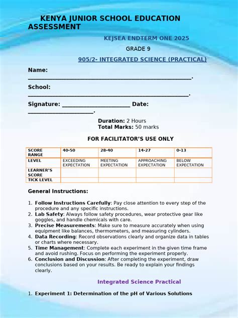 G9 Integrated Science Practical Pdf Density Solubility