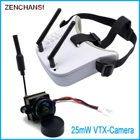 5 8g 48ch Dual Antennas Fpv Goggles Monitor Video Glasses Headset Hd With 5 8g 25mw Transmitter