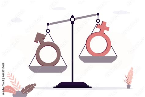 Vecteur Stock Gender Inequality Discrimination Sexual Inequality