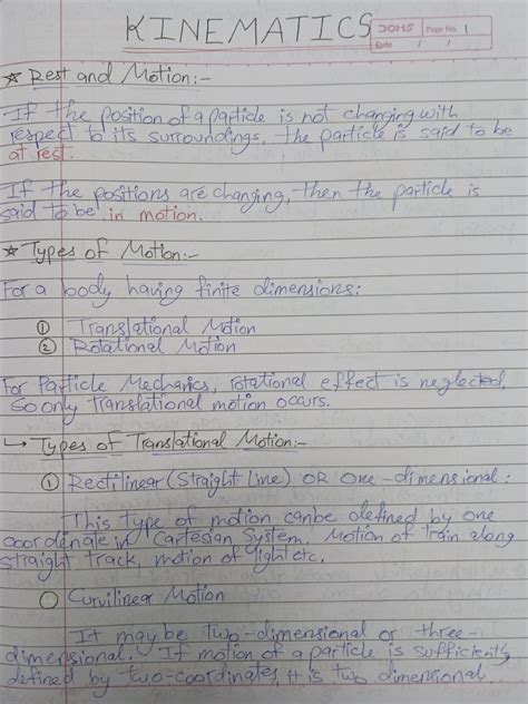 Kinematics Notes Pdf Kinematics Notes Pdf