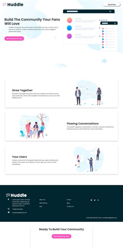 Frontend Mentor Huddle Landing Page Using Html Css Bootstrap Coding Challenge Solution