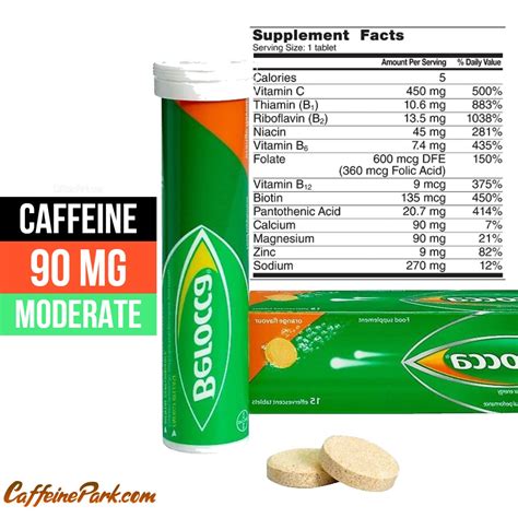 Berocca Caffeine Content How Much Is In Each Tablet