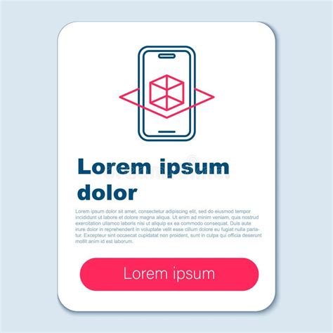 Line 3d Modeling Icon Isolated On Grey Background Augmented Reality Or