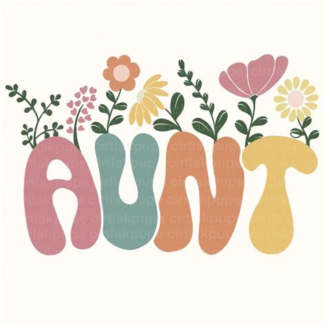 Aunt Png Groovy Aunt Png Shirt Auntie Shirt Png Retro Aunt Png Mama Flower Sweatshirt Or