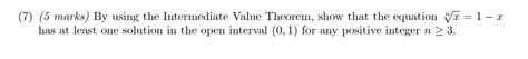 solved 7 5 marks by using the intermediate value