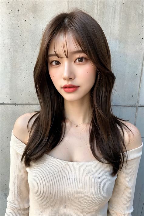 흰 상의와 청바지를 입은 긴 머리의 여자 Seaart Ai