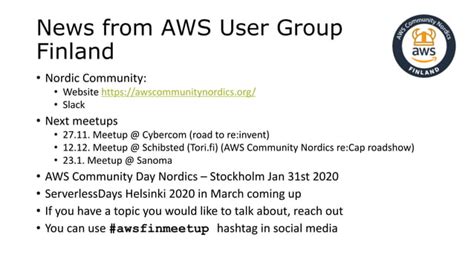 Aws Finland Meetup 2019 November Ppt